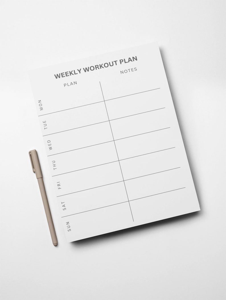 Weekly Workout Planner Printable 7 Days Fitness Planner - Etsy