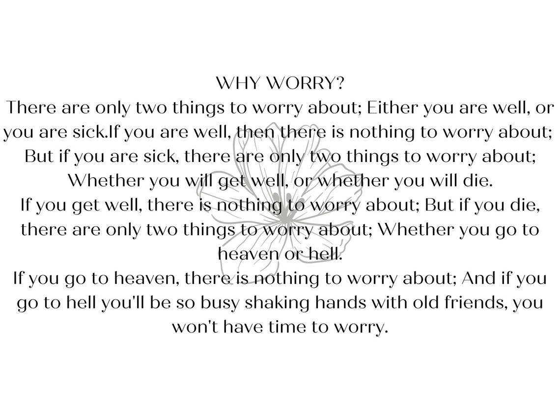 Why Worry? Inspirational Printable Wall Art - Etsy
