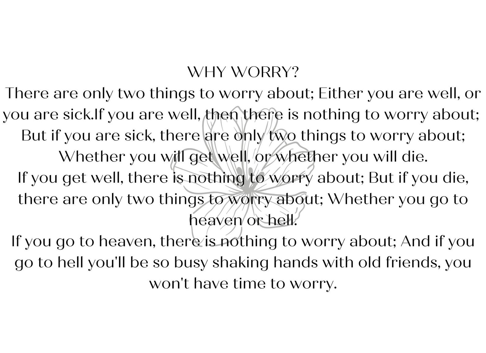 Why Worry? Inspirational Printable Wall Art - Etsy