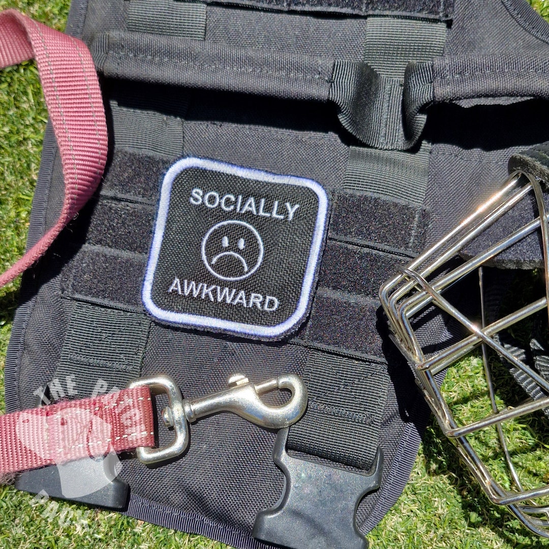 SOCIALLY AWKWARD Reactive Dog Velcro Patch - Etsy