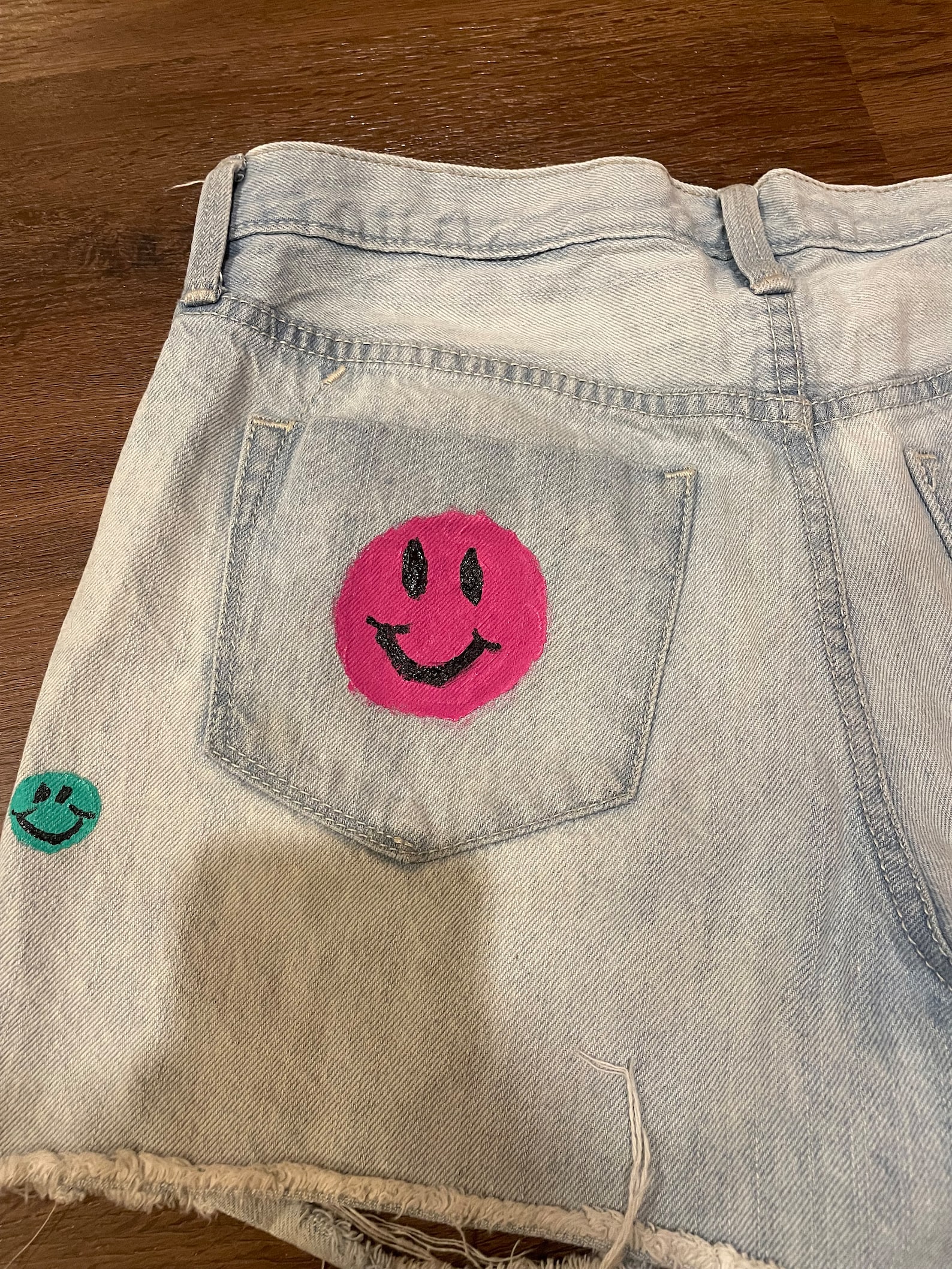 Hand Painted Smiley Face Shorts - Etsy Canada