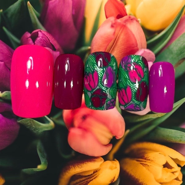 Floral Nail Art - Etsy