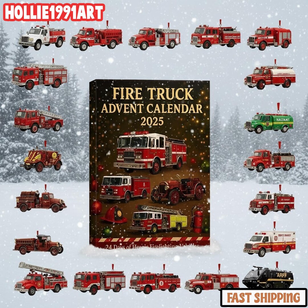 Fire Truck Advent Calendar 2025, 24 Mini Rescue Vehicle Models for Kids ...
