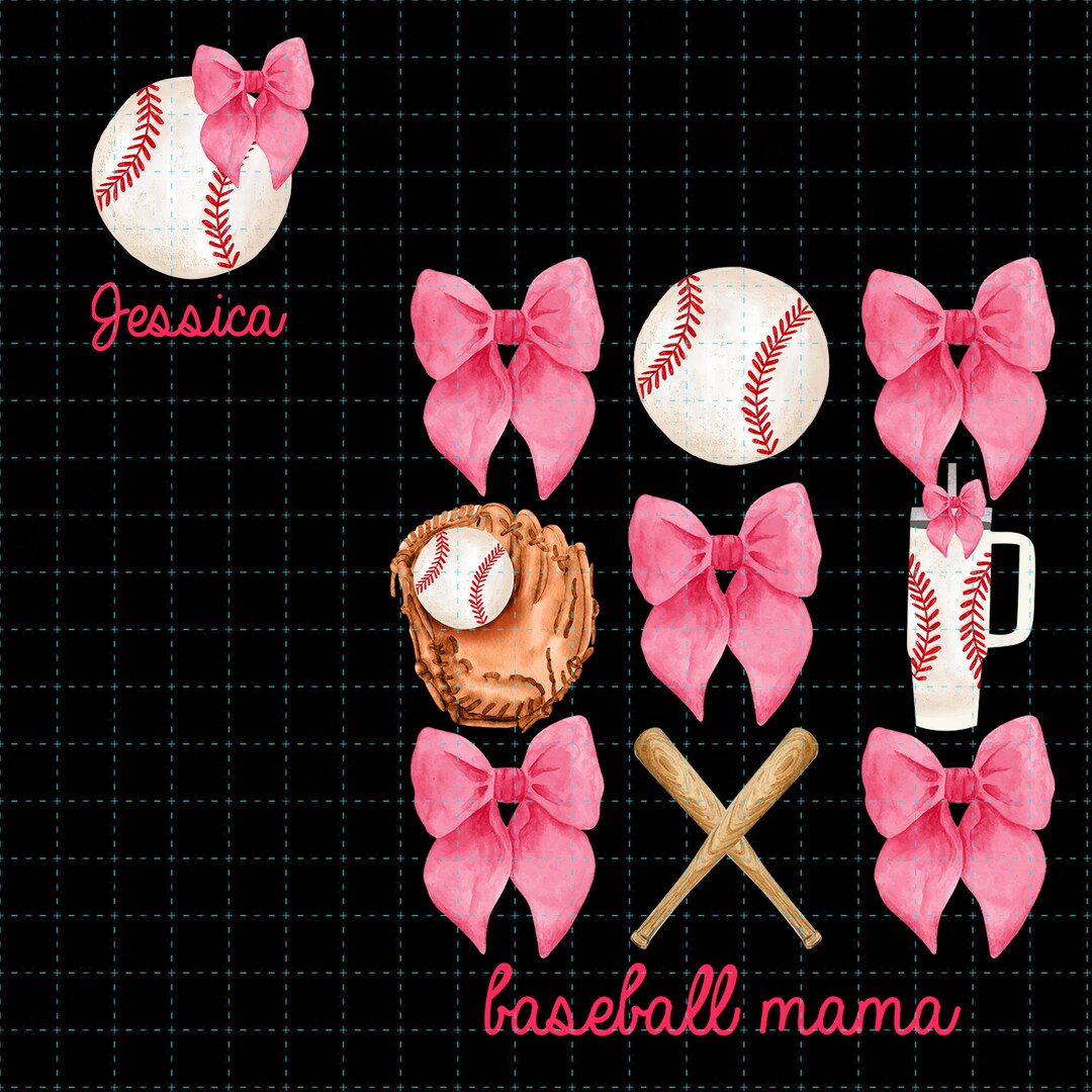 Baseball Coquette Bow Png, Base Girl Era Png, Baseball Png, Coquette ...