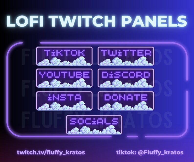 Lo-fi Twitch Panels for Socials (bundle) - Etsy