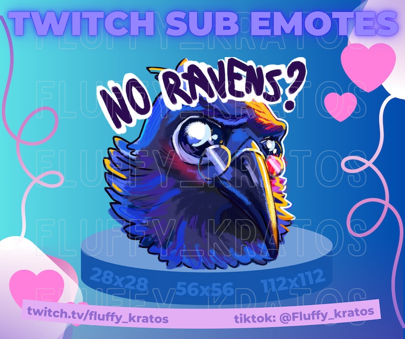 Twitch Subscriber Emote - Crow "no Ravens?" - Etsy