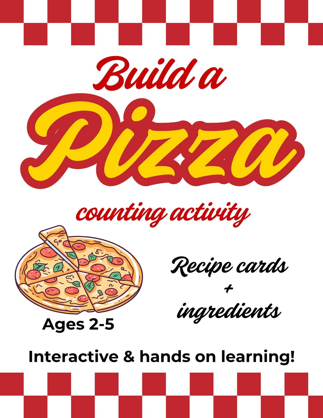 Pizza Counting Activity Printable | Number Recognition Topping Math ...