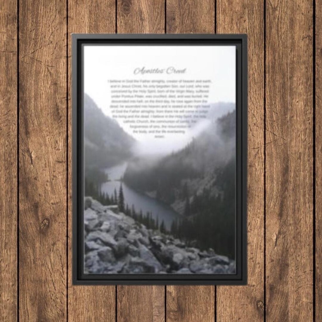 Apostles' Creed on Framed Matte Canvas. Christian Wall Art Adult ...