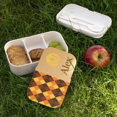 Personalized Bento Box for Prepster. Preppy Argyle Custom Lunch Box for ...