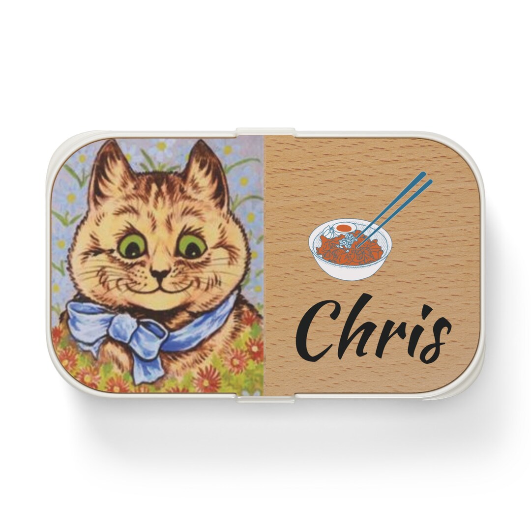 Personalized Bento Lunch Box With Louis Wain Artwork of Cat Includes ...