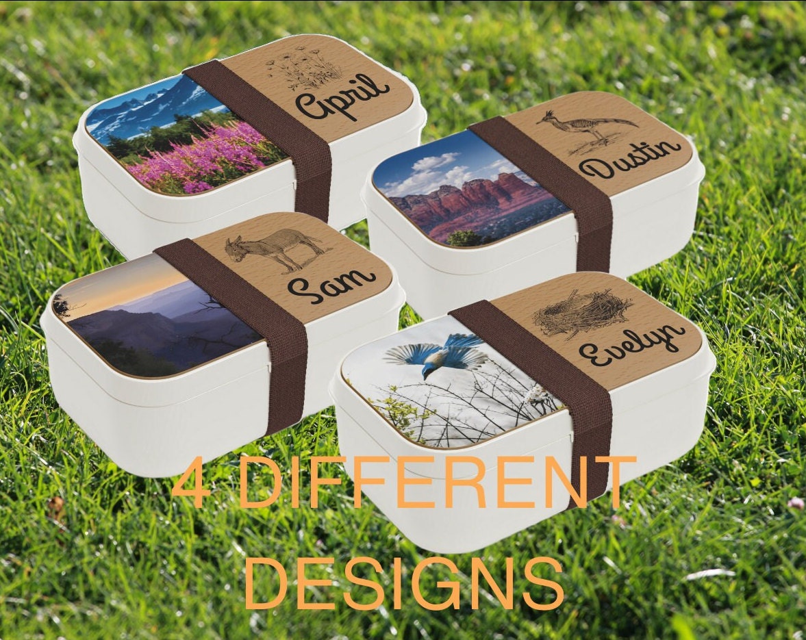 Personalized Bento Box for Nature Lover. Custom Lunch Box for School or ...