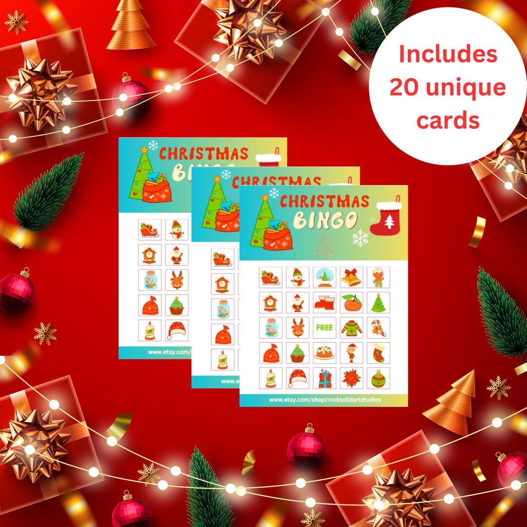 Printable Christmas Bingo Activity With 20 Unique Cards for Kids, Teens ...