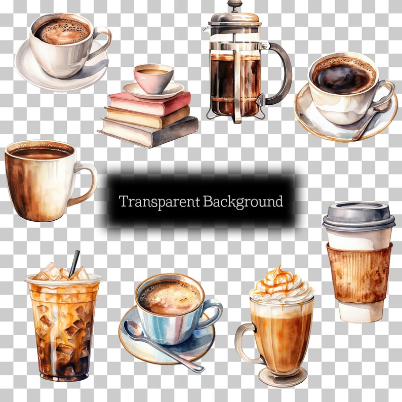 Watercolor Coffee Clipart Bundle, Coffee Lovers, Coffee Mugs, Breakfast ...