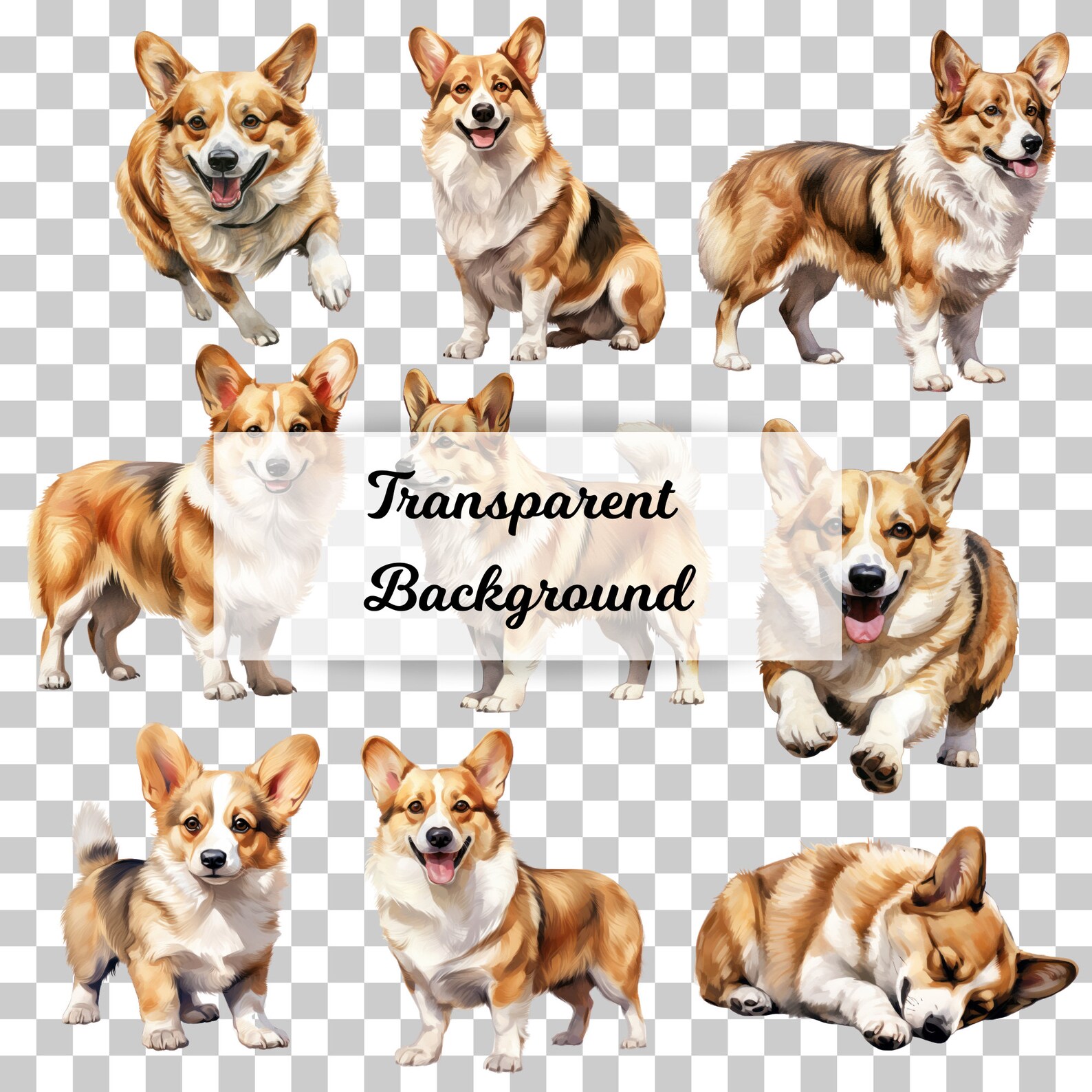 Corgi Puppies Clipart Collection, Welsh Corgi Pembroke PNG, Corgi Baby ...