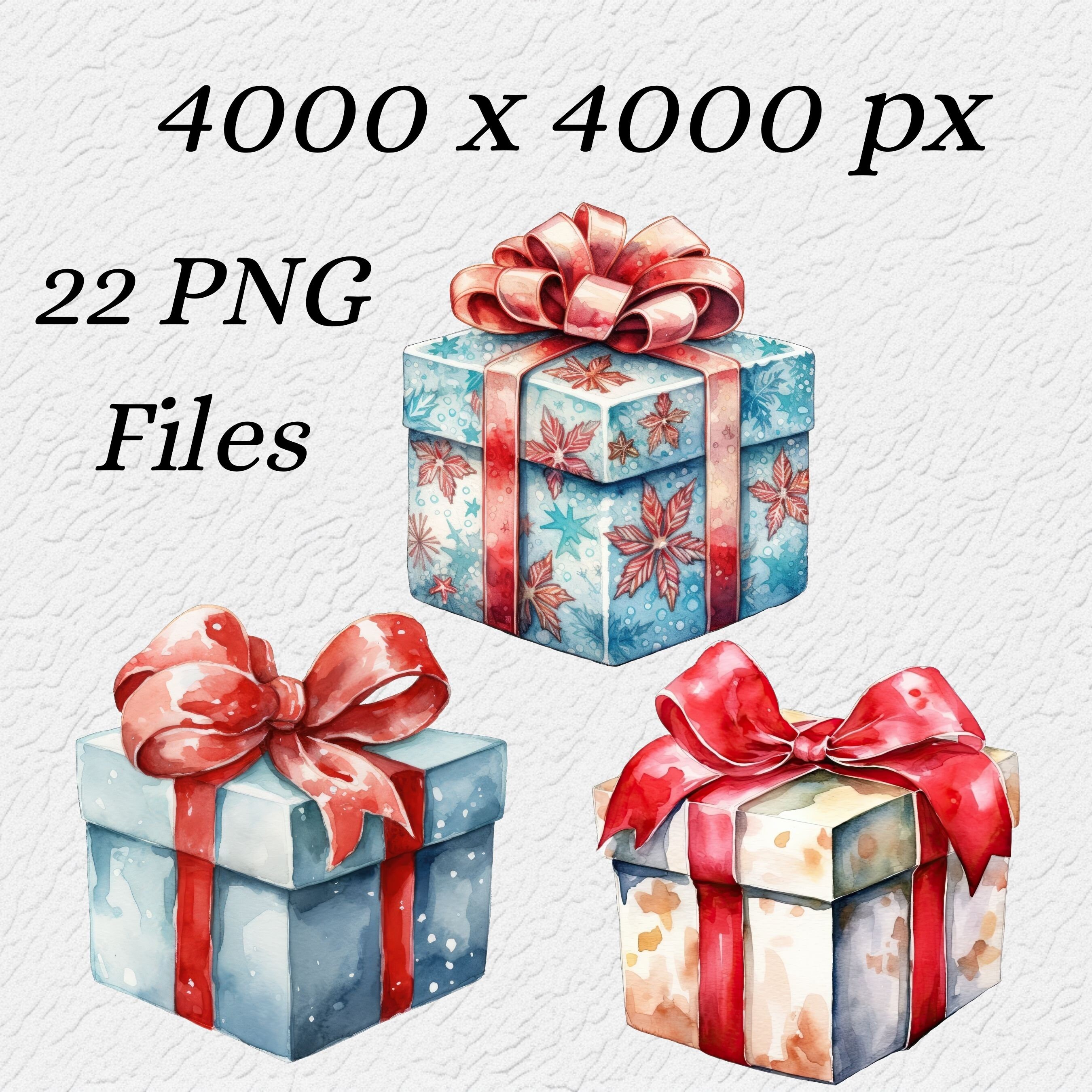 Watercolor Christmas Presents Clipart, Gifts Digital Art, Watercolour ...