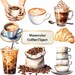 Watercolor Coffee Clipart Bundle, Coffee Lovers, Coffee Mugs, Breakfast ...