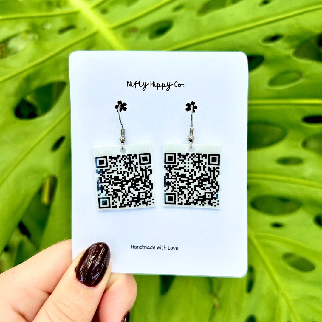 Rickroll QR Code Dangle Earrings Gen Z Funny Creative Meme Jewelry ...