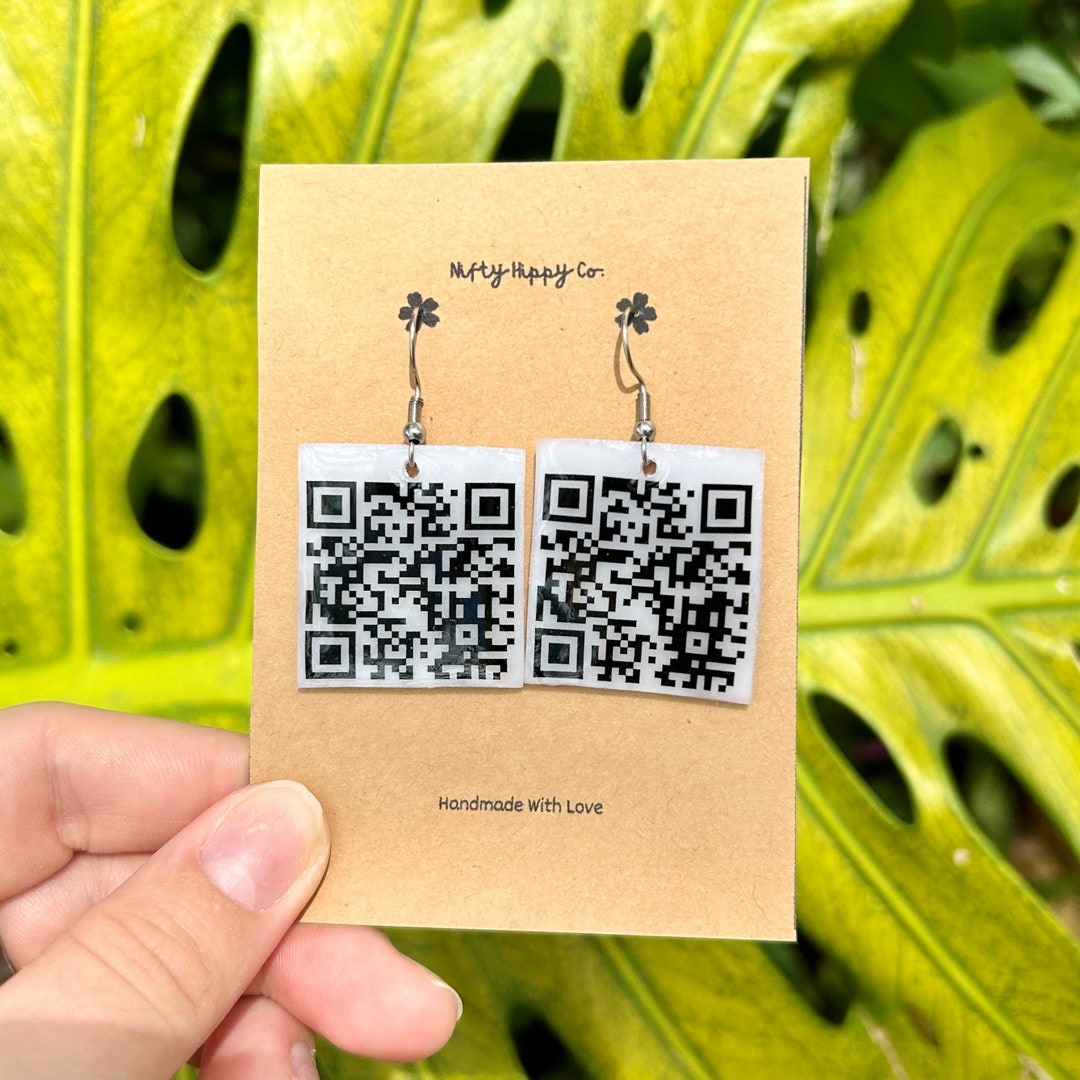 Rickroll QR Code Dangle Earrings Gen Z Funny Creative Meme Jewelry ...