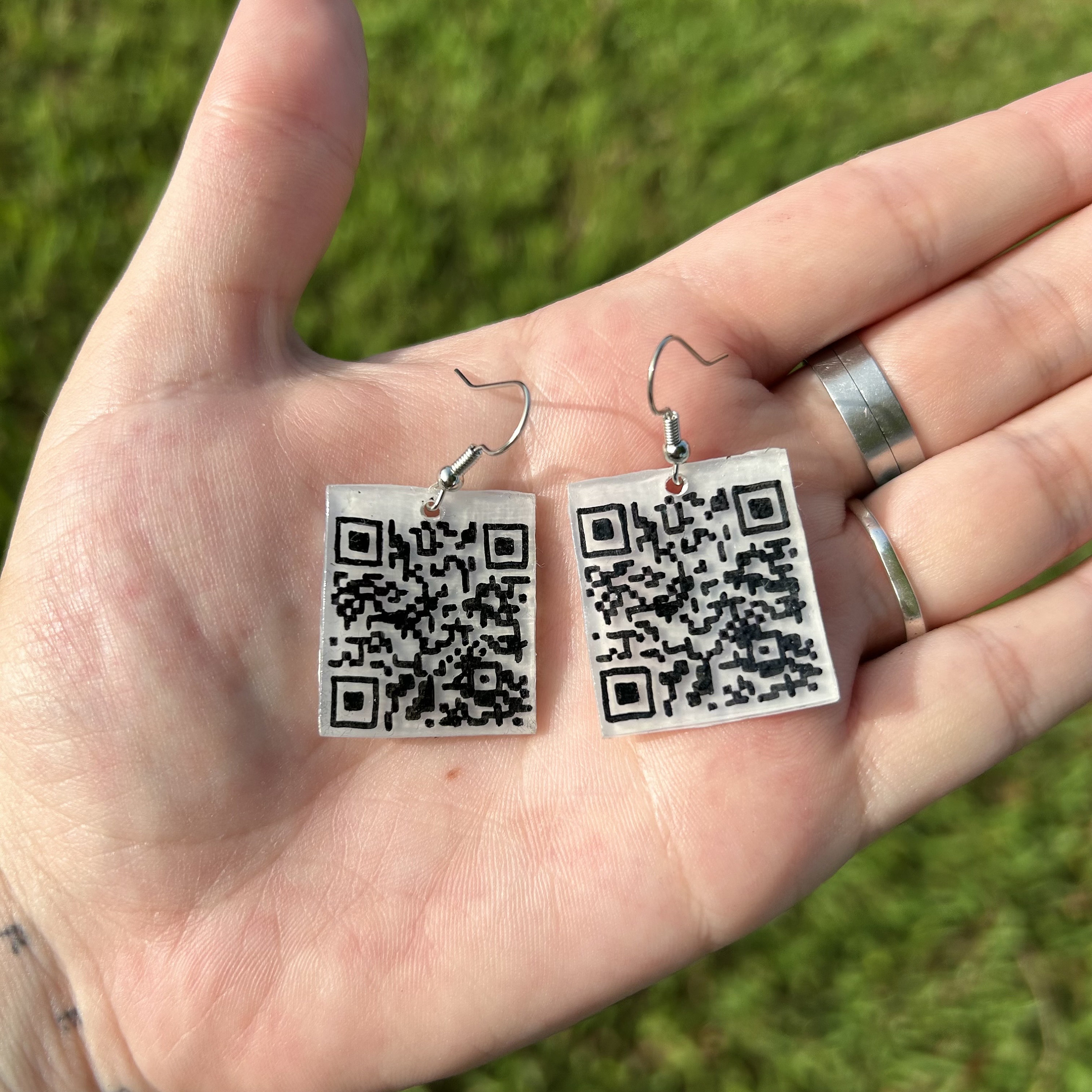 Rickroll Barcode Dangle Earrings // Gen Z Funny Creative Meme Jewelry ...