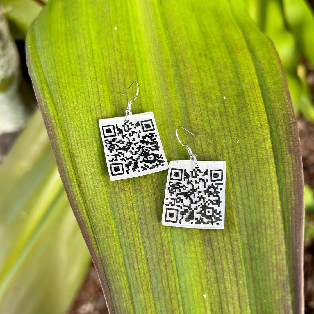 Rickroll Barcode Dangle Earrings // Gen Z Funny Creative Meme Jewelry ...