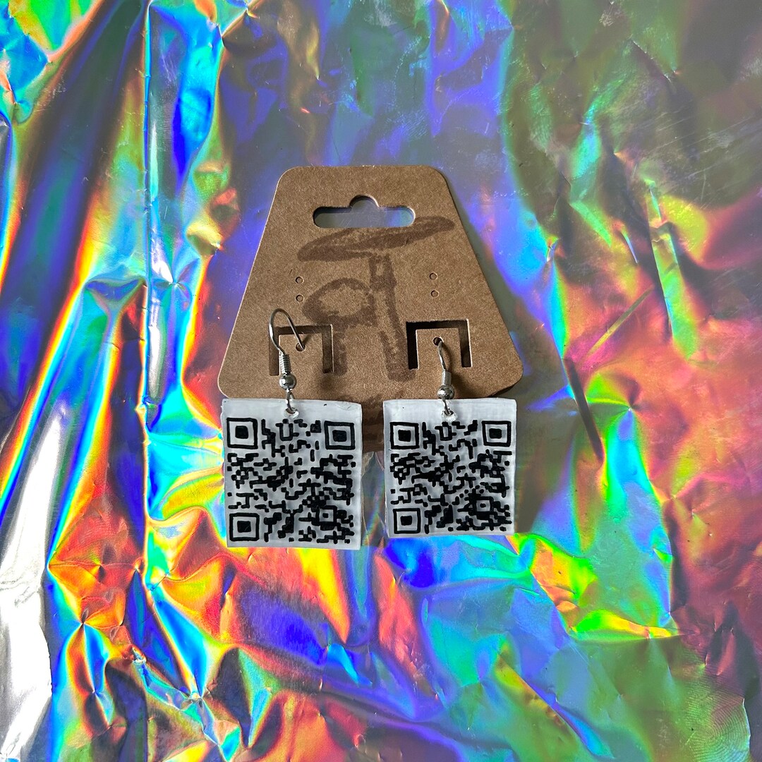 Rickroll Barcode Dangle Earrings // Gen Z Creative Meme - Etsy