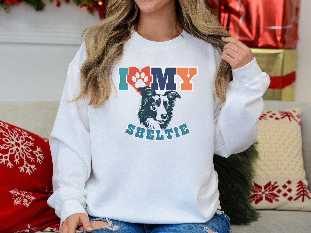 Sheltie Lover Sweatshirt, Shetland Sheepdog Face Shirt, Sheltie Dog Mom ...
