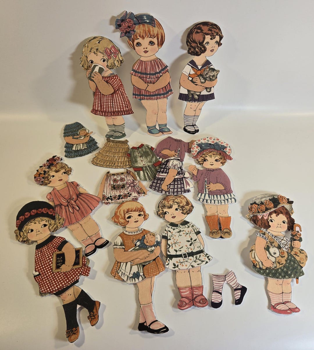Fabric "paper" Dolls Play Set, Fabric Paper Dolls and Clothes, Paper ...