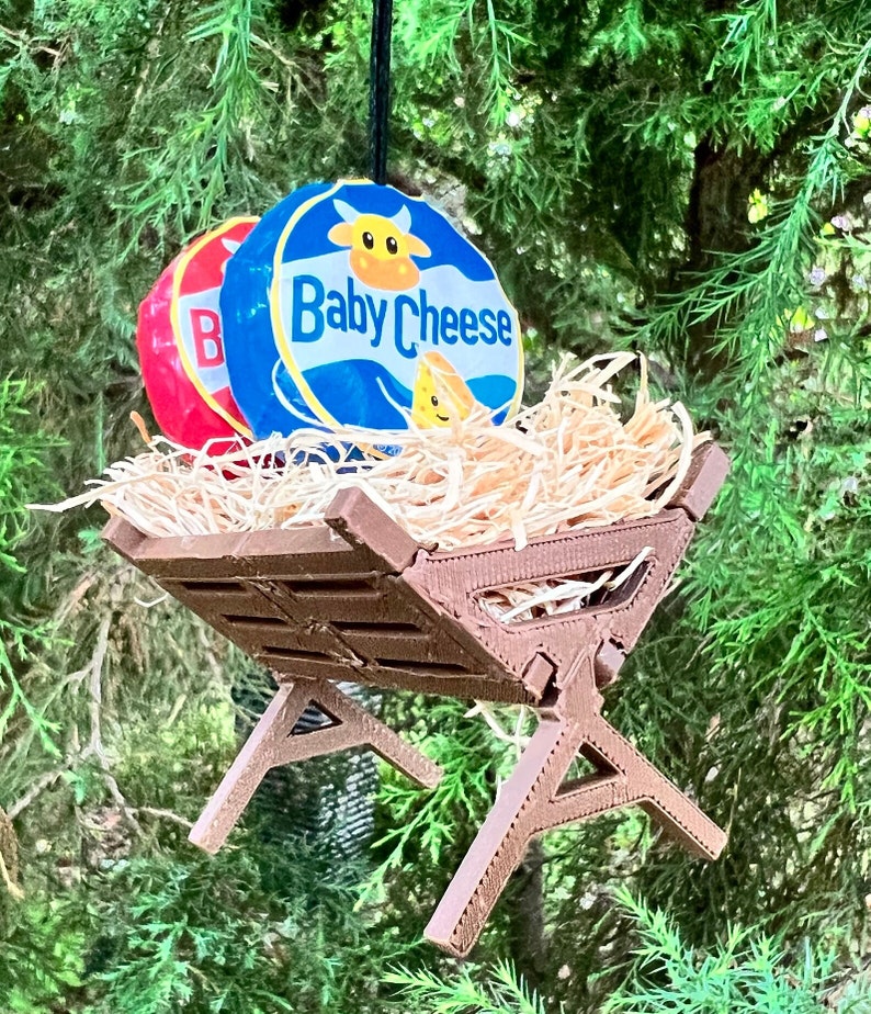 Baby Cheeses in a Manger, an Ornament. - Etsy