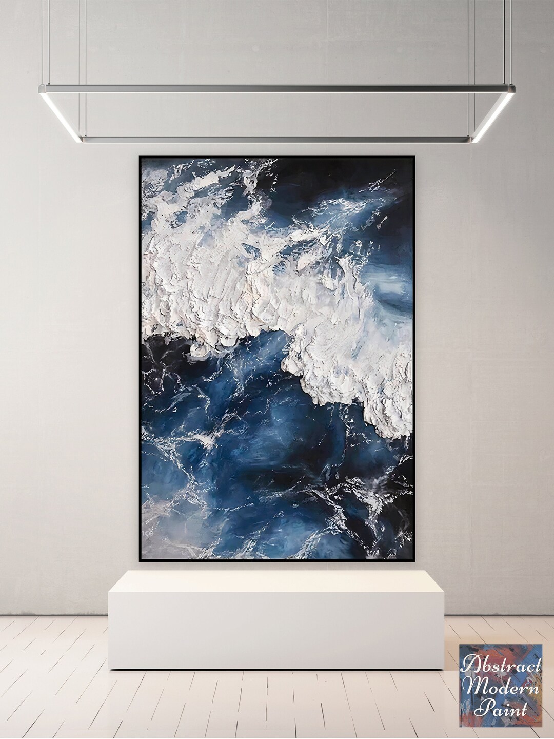 Dark Ocean Painting Sea Waves Textured Sea Squall Painting 3d - Etsy