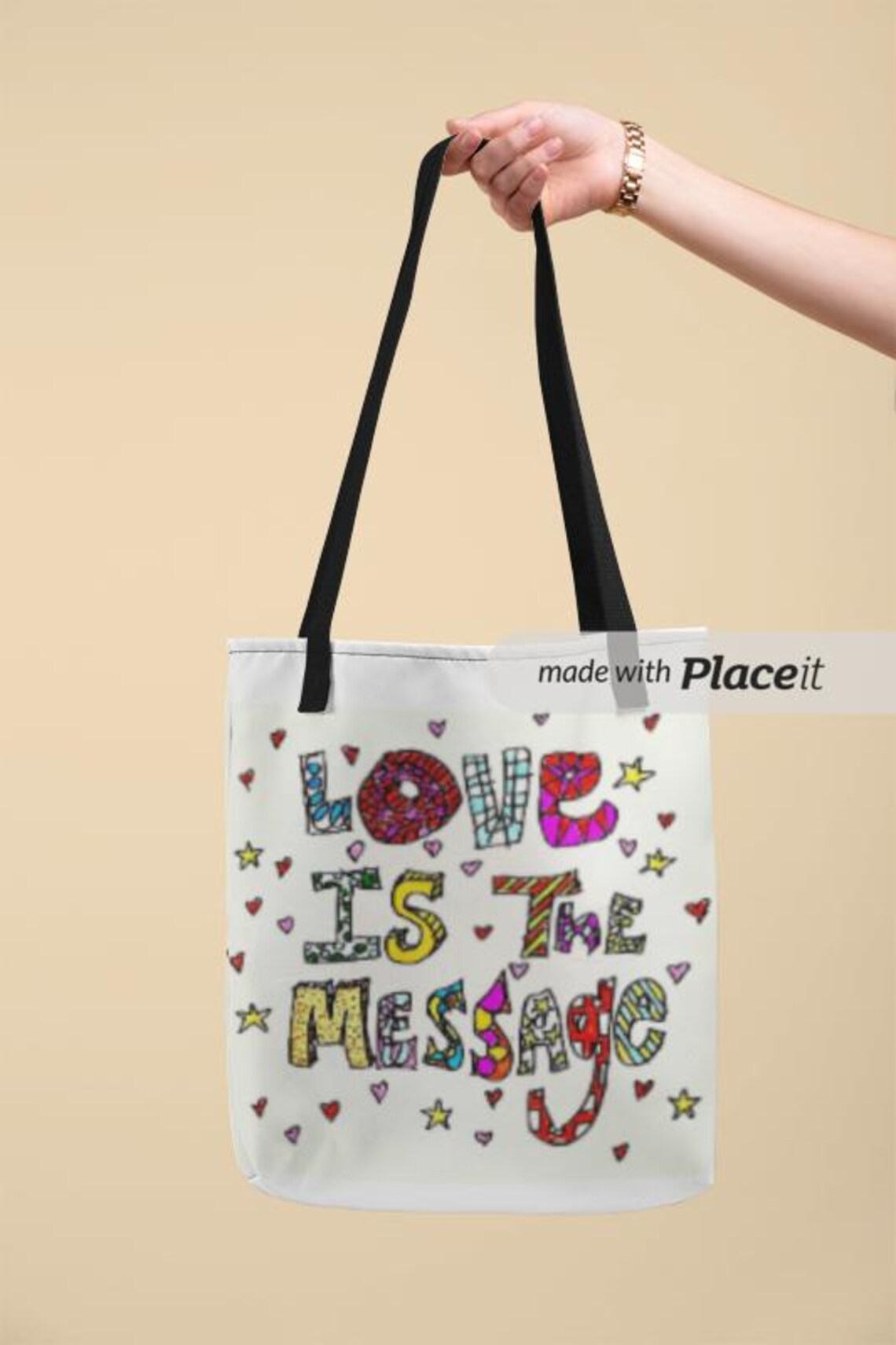 Graphic Lyric Tote Bag, Gift for Musicians Artist Music Lovers, Love ...