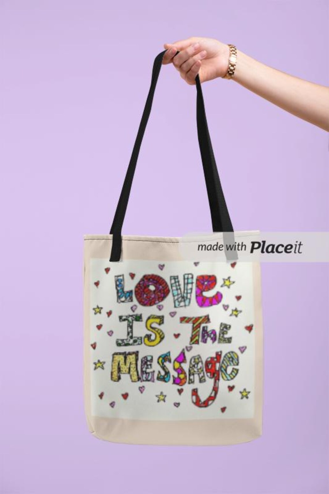 Graphic Lyric Tote Bag, Gift for Musicians Artist Music Lovers, Love ...