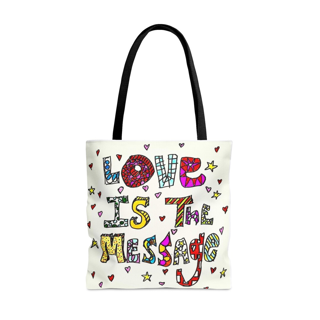 Graphic Lyric Tote Bag, Gift for Musicians Artist Music Lovers, Love ...
