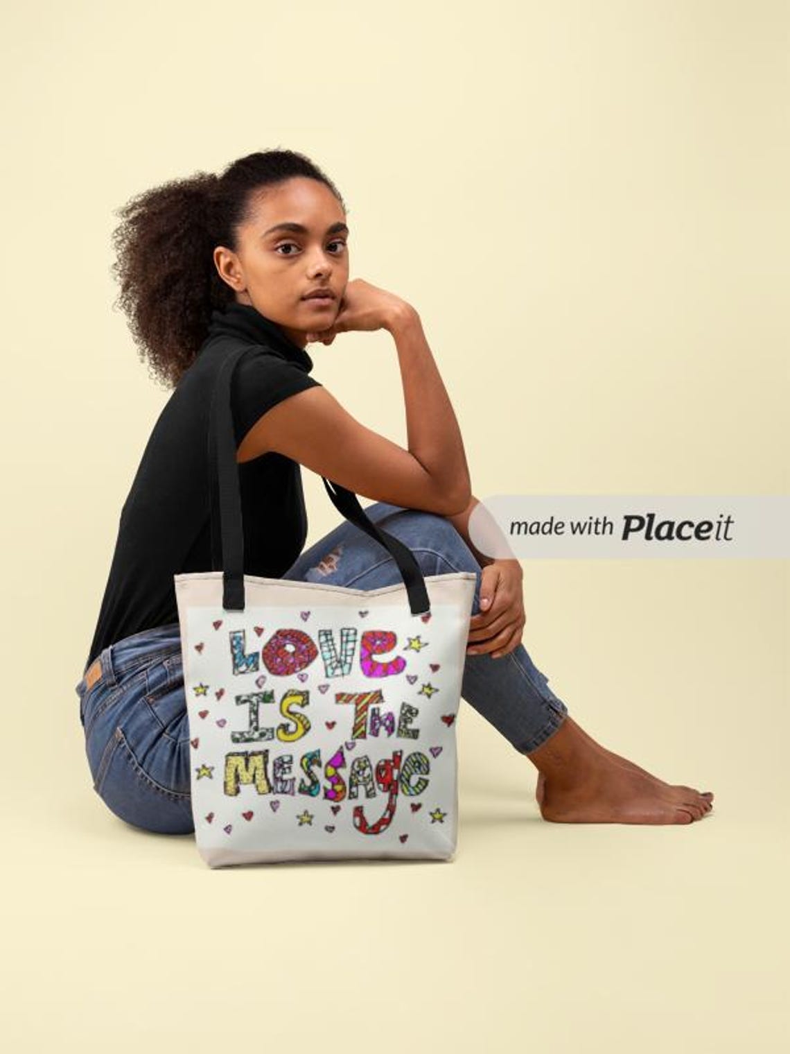 Graphic Lyric Tote Bag, Gift for Musicians Artist Music Lovers, Love ...