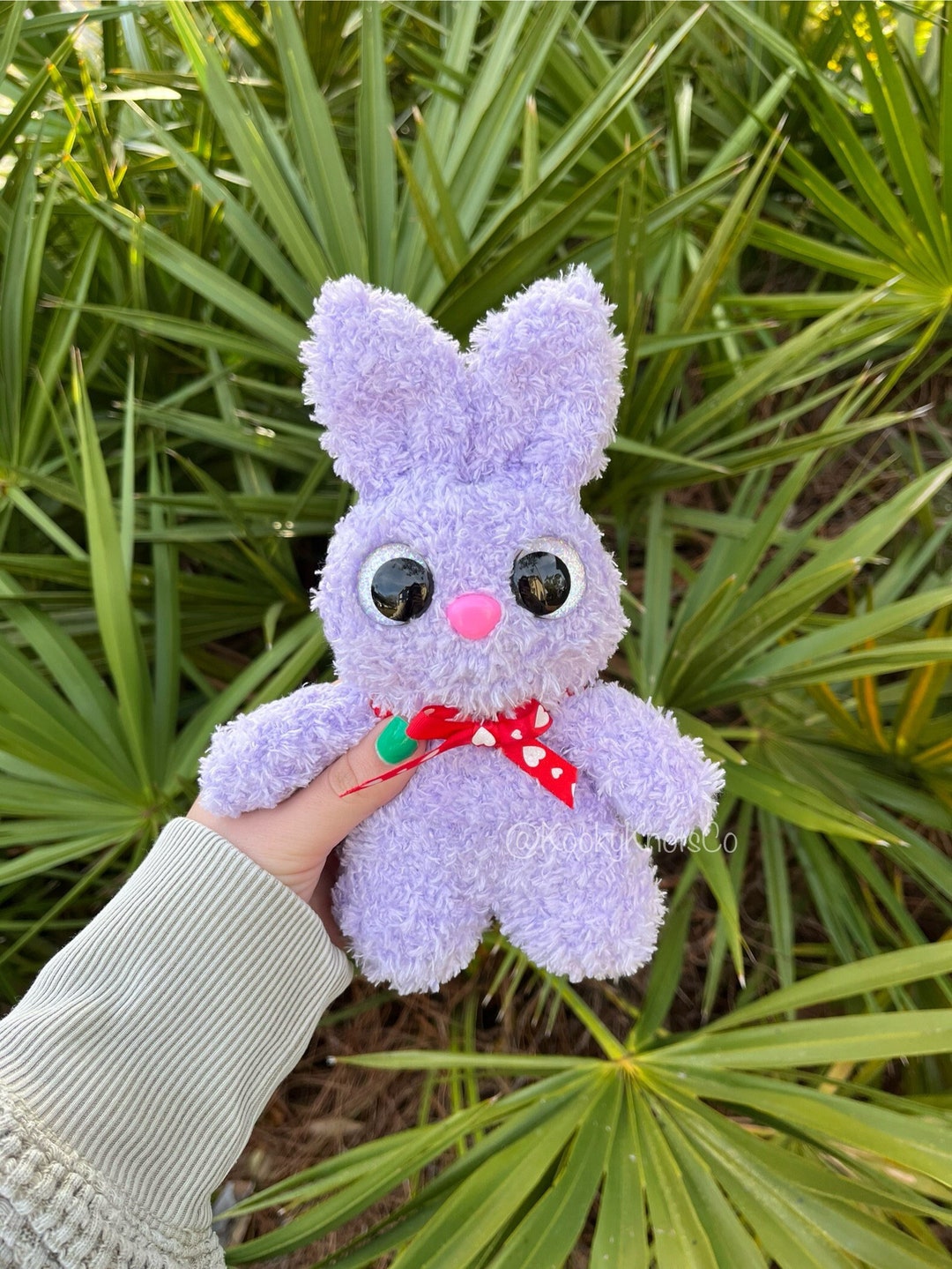 Fluffy Purple Bunny Crochet Plushie | Bunny Stuffed Animal | Valentines ...