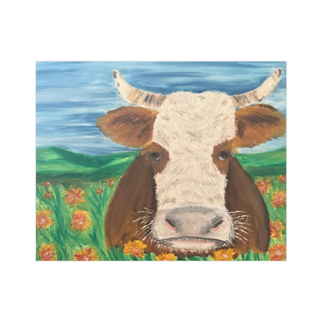 Clive the Cow Print - Etsy
