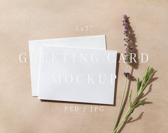 Greeting Card Mockup, 5x7, Folded Card Mockup, Mock up Card Card Mockup ...