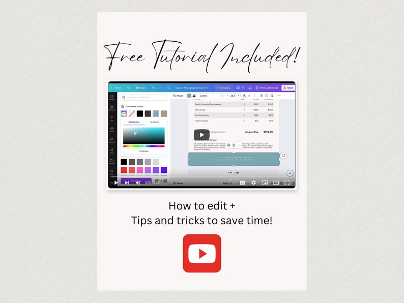 Photography Estimate Template Estimate Invoice Photography - Etsy