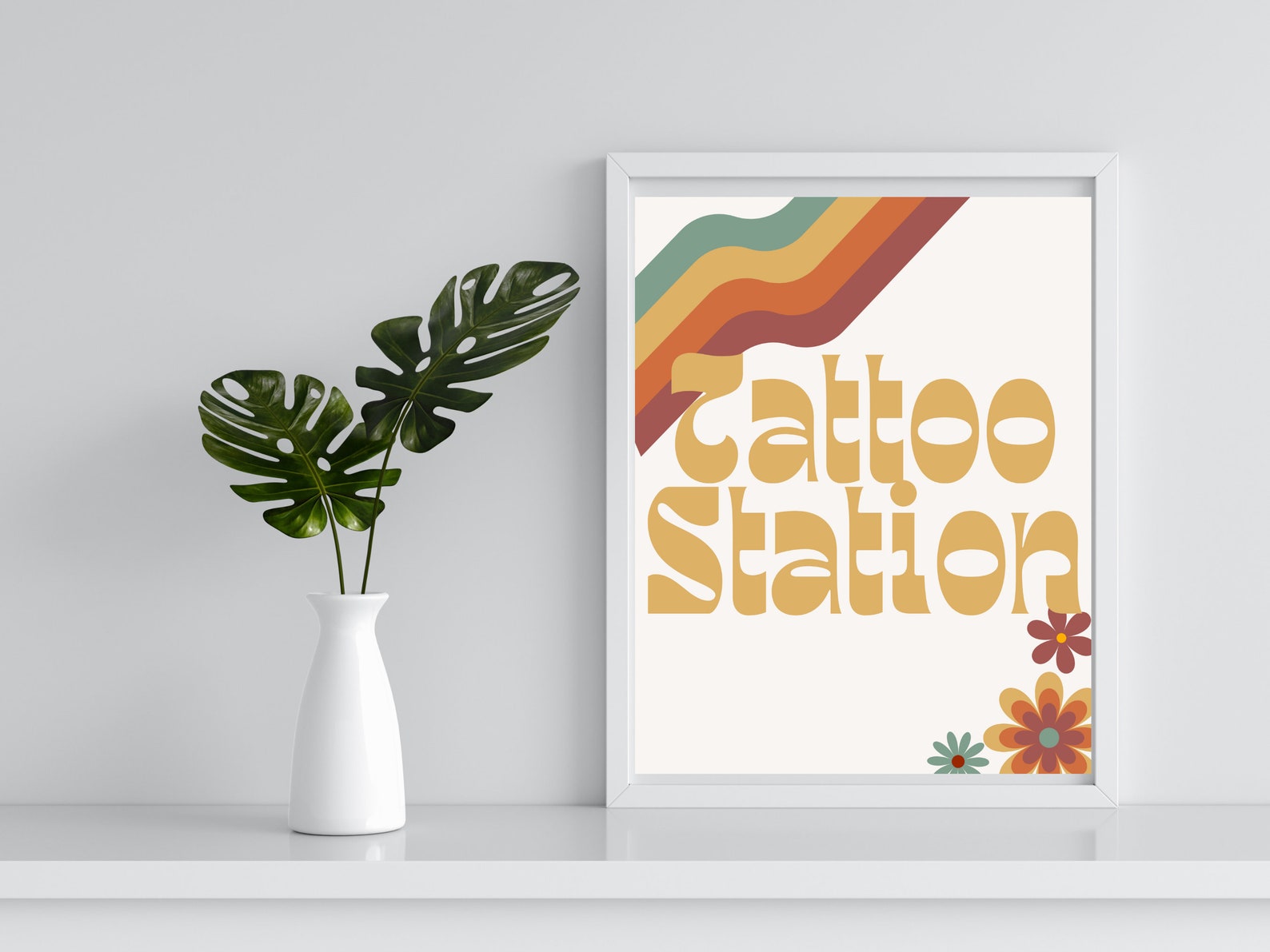 Printable Groovy Tattoo Station Birthday Party Sign Boho Retro Groovy ...