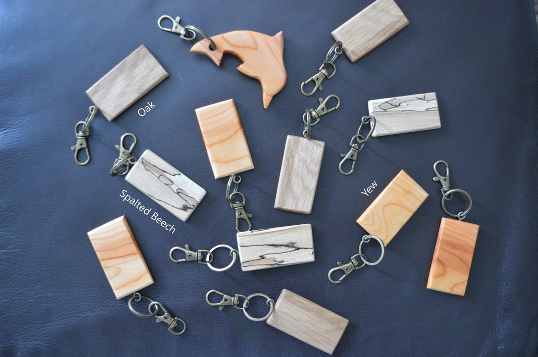 Wooden Key Rings Made From Spalted Beech, Yew and Oak - Etsy UK