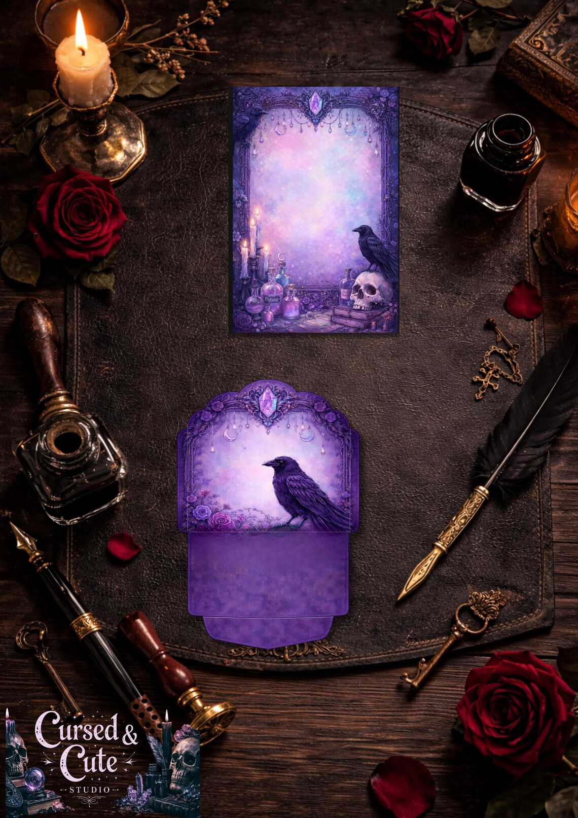 Gothic Valentine PNG Bundle (27 Files) | Dark Romance Stickers, Witch ...
