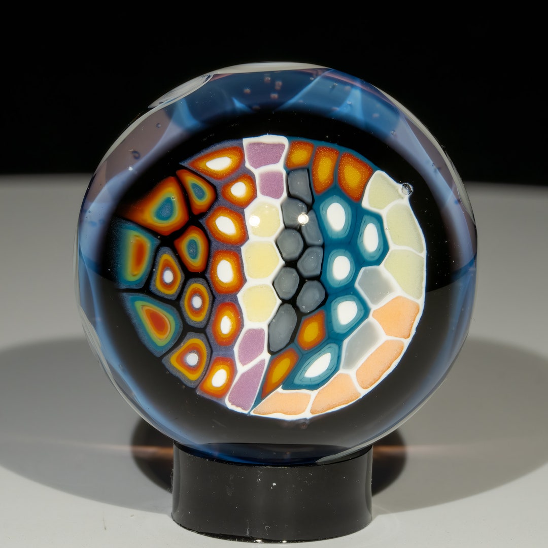 Multi Murrini Pattern Marble W/ Pinwheels and an Opal - Etsy