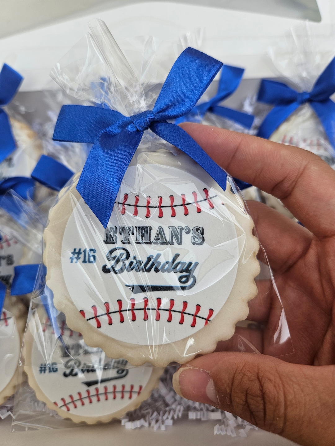 Custom Baseball Birthday Cookies: Personalized Edible Photo Cookies ...
