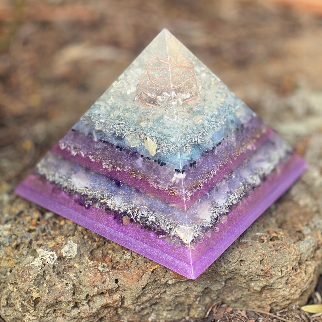 Orgonite Pyramid - Luna Grace | EMF Support, Quartz & Copper ...
