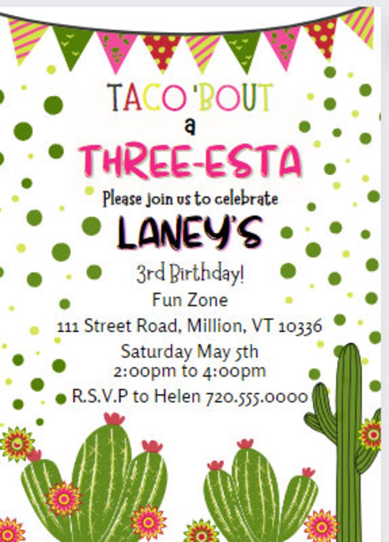 Three-esta Birthday Party Invitation - Etsy
