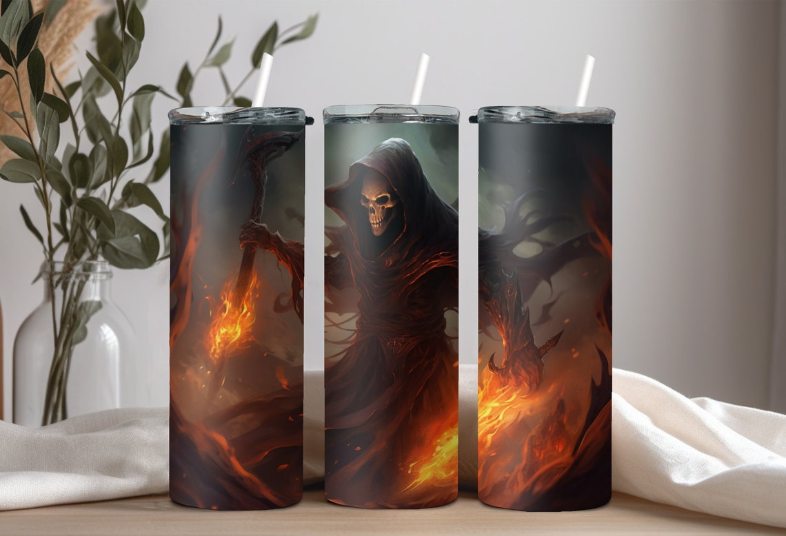 Skeletal Warlock, 20oz Straight Skinny Tumbler Design PNG, Skeleton ...