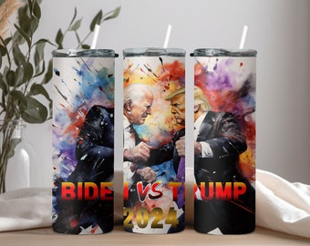 Donald Trump Vs Joe Biden 2024, 20oz Straight Skinny Tumbler Design PNG ...