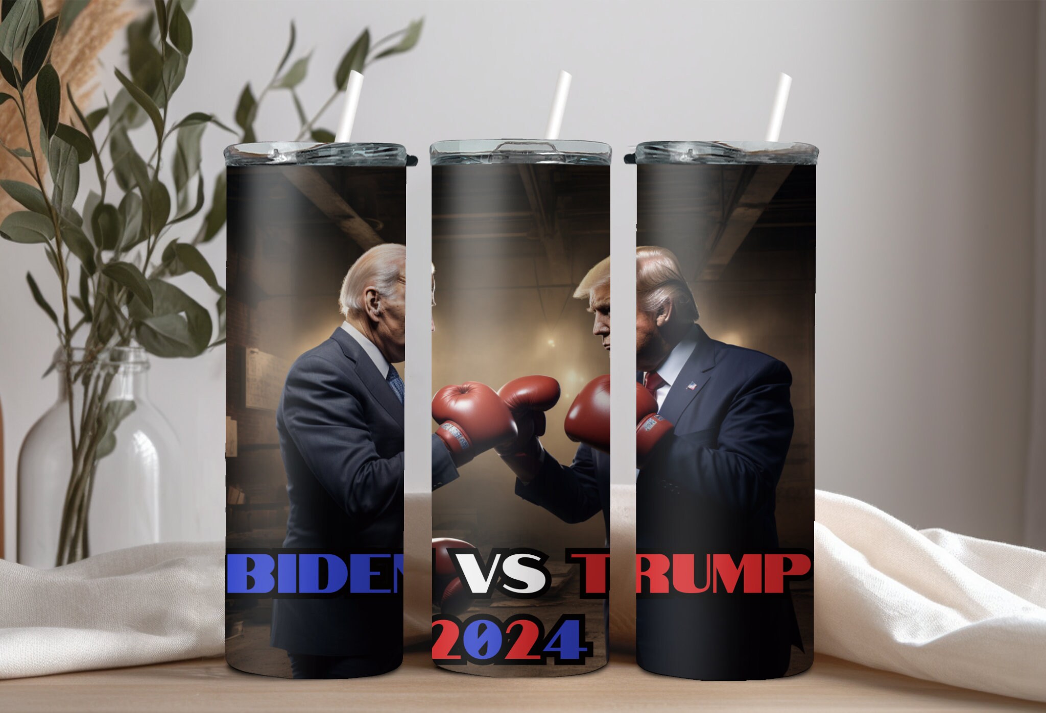 Donald Trump Vs Joe Biden 2024, 20oz Straight Skinny Tumbler Design PNG ...