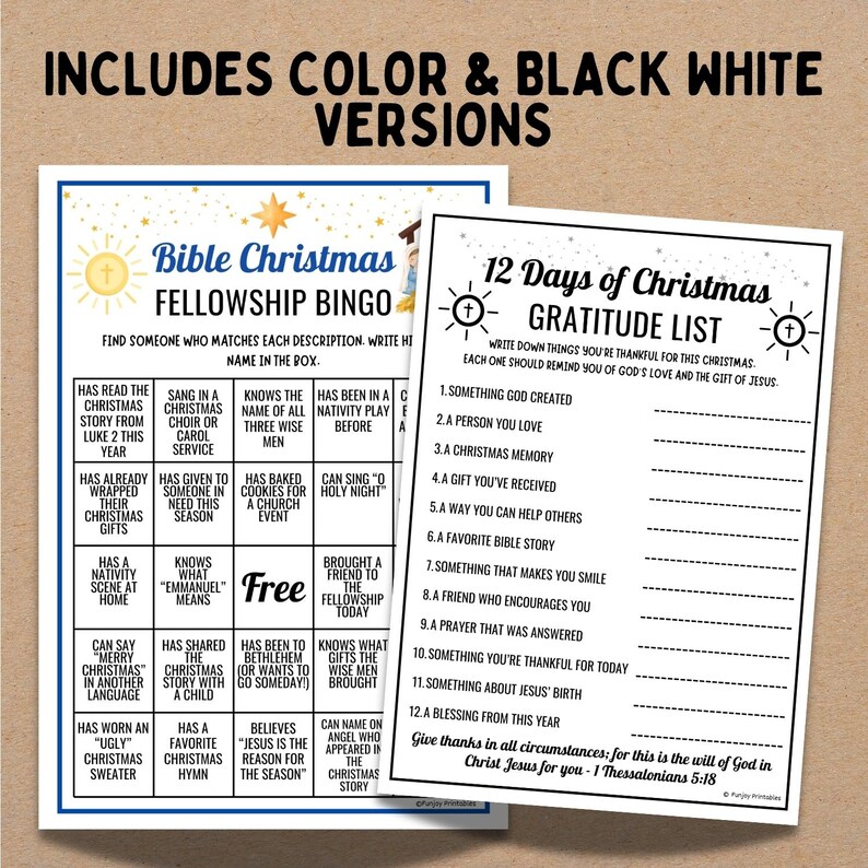 12 Days of Christmas Gratitude Printable, Christian Advent Thankfulness ...