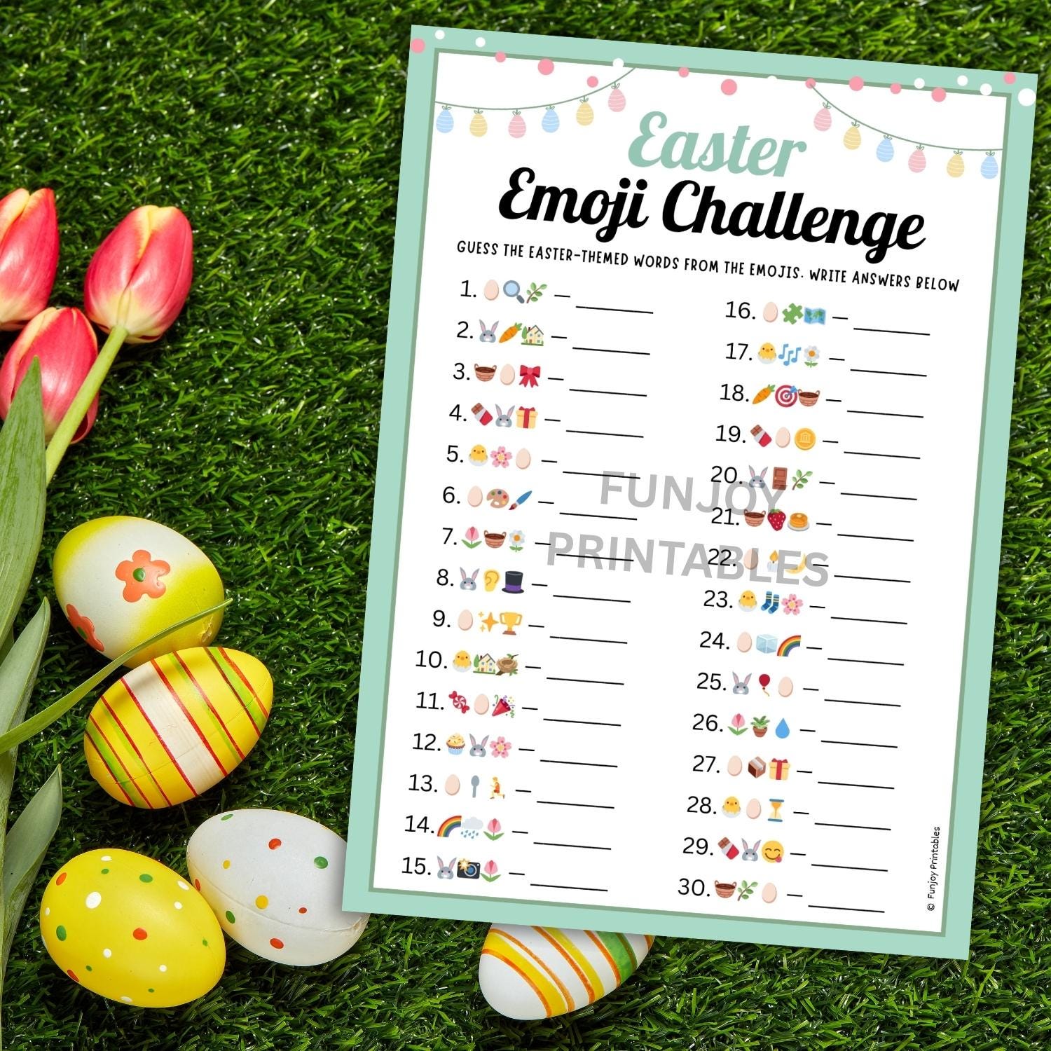 Easter Emoji Game Printable, Easter Party Game Kids & Family, Classroom ...