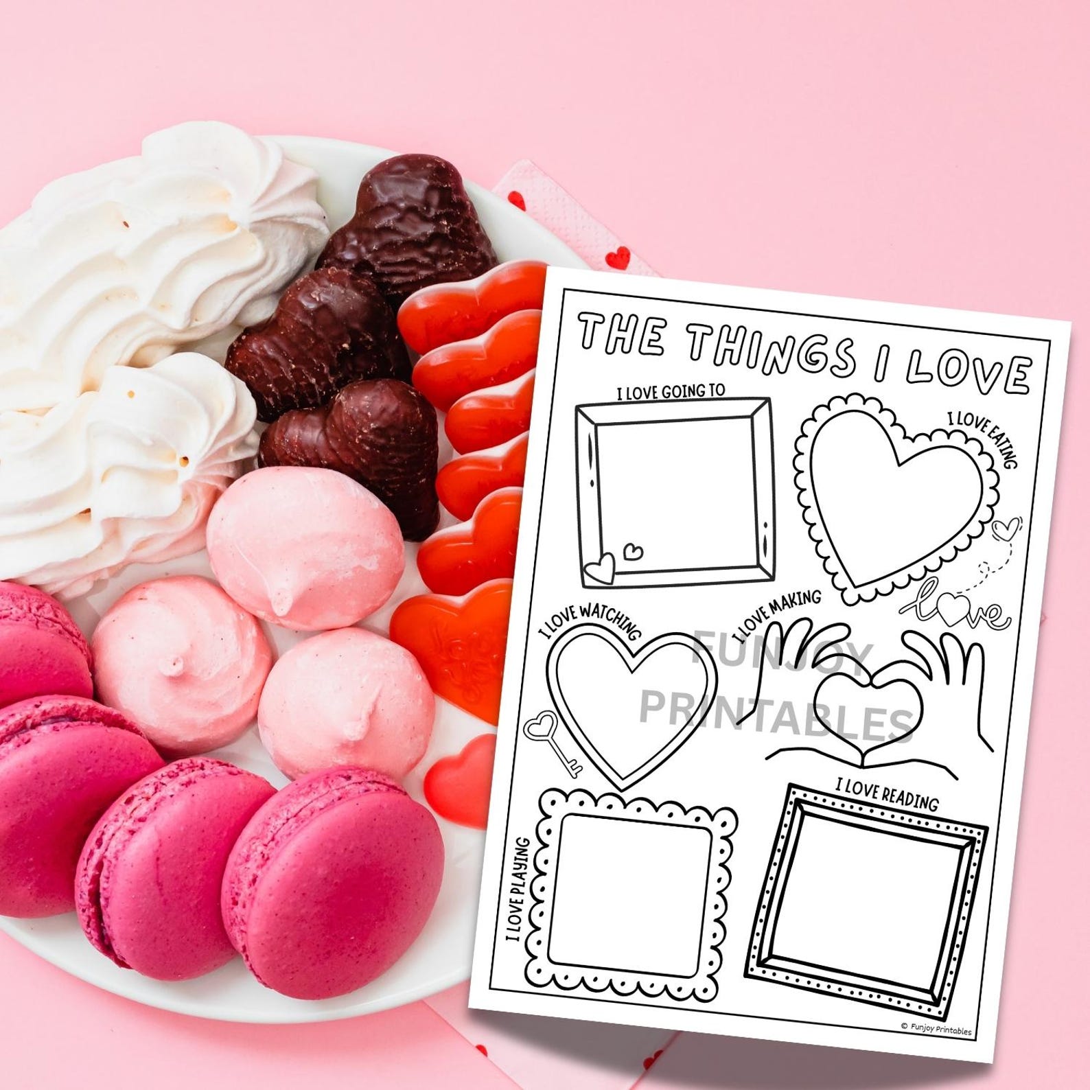 Valentines Day Kids Activity, Things I Love, Valentines Party Printable ...